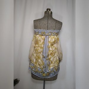 Cache | Tops | Cach Off Shoulder Gold Chain Print Blouse | Poshmark